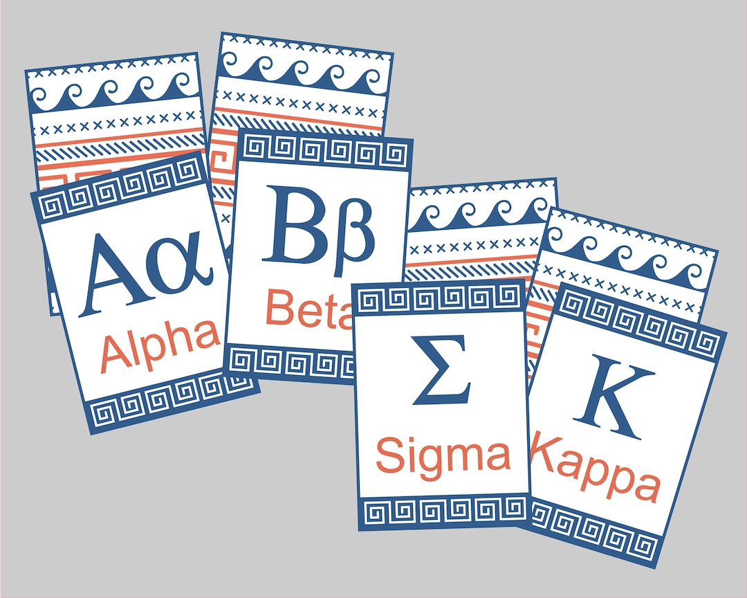 Printable Greek Alphabet Flash Cards. Includes Upper Case Only and ...