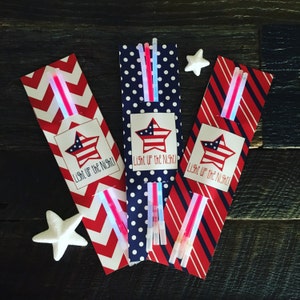 4th of July Light up the Night Glow Bracelet or Sparkler Cards. 4th of ...