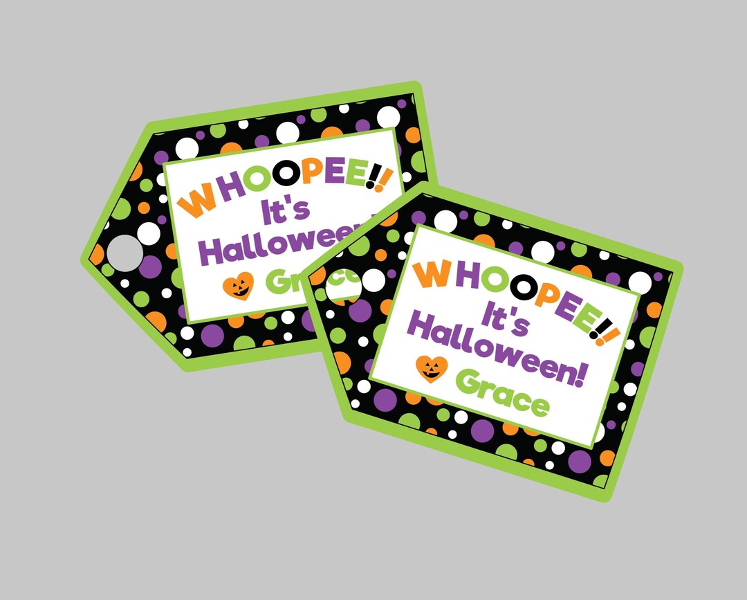 WHOOPEE It's Halloween! Personalized Printable Halloween Tags. - Etsy