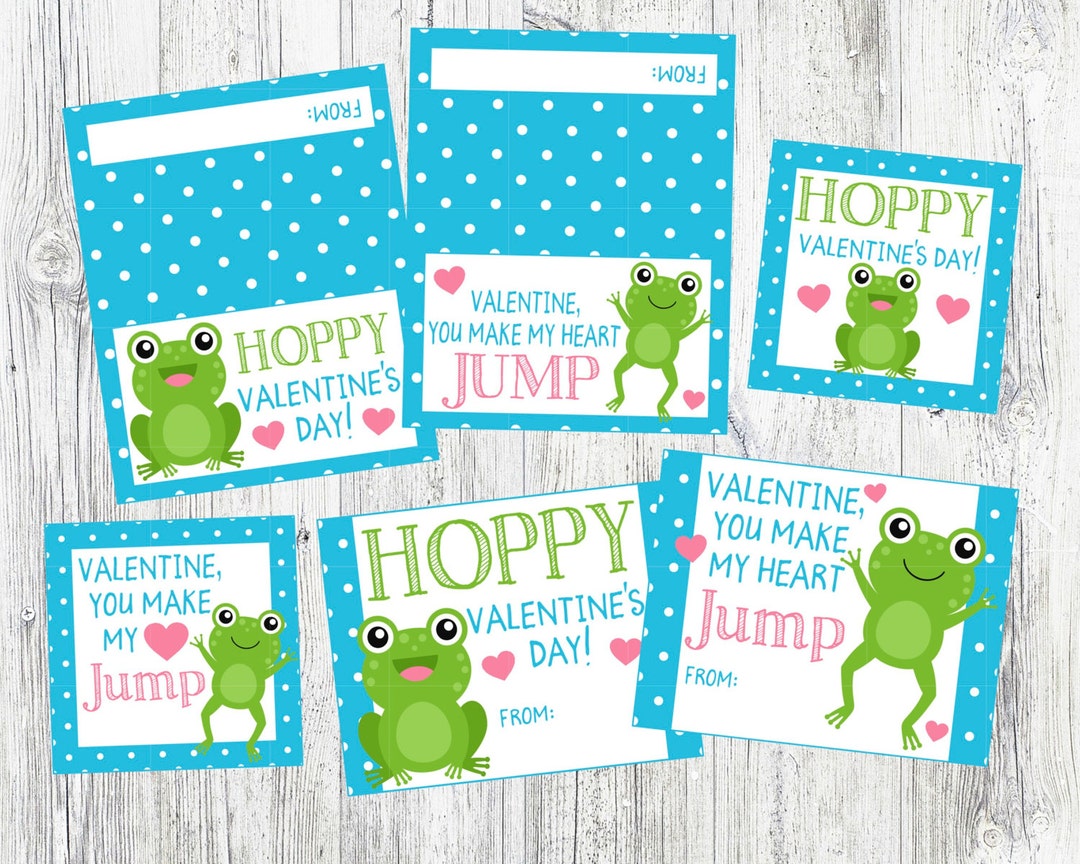 Frog Valentine's Day Cards, Bag Toppers, and Hang Tags! Hoppy Valentine ...