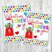 Printable Valentine I CHEWS You Tags & Cards. Rainbow Gum Ball ...