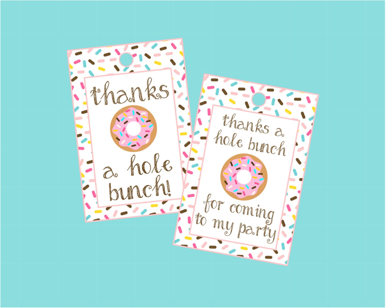Donut Favor Tags. Thanks A Hole Bunch. Instant Digital | Etsy