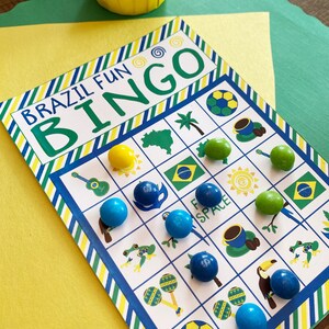 Printable Brazil Bingo Game. 12 Card Brazil's Day Bingo Game Set ...