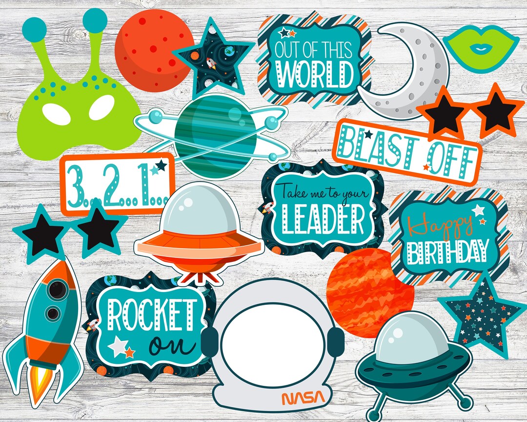 Space Party Photo Props. Printable Photo Props for Outer Space Party ...