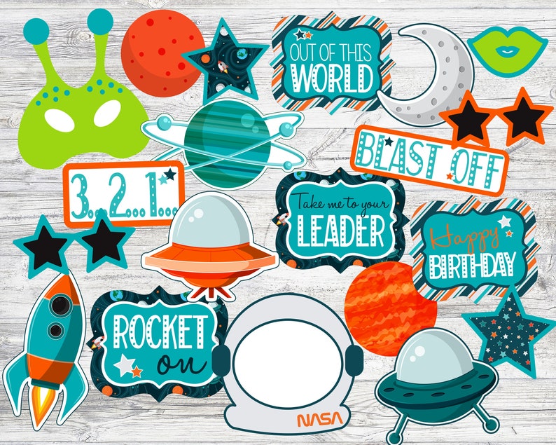 Space Party Photo Props. Printable Photo Props for Outer Space Party ...