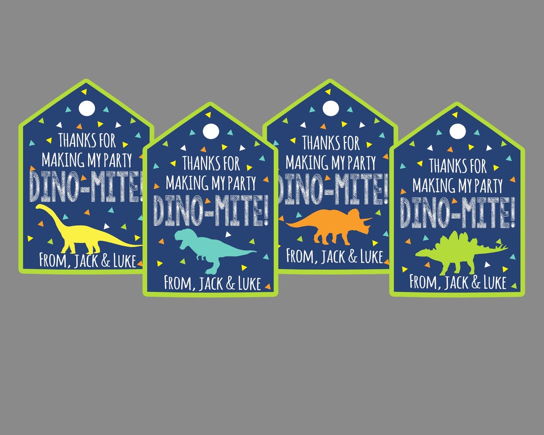 Personalized Dinosaur Party Favor Tags. Thanks for Making My Party Dino ...