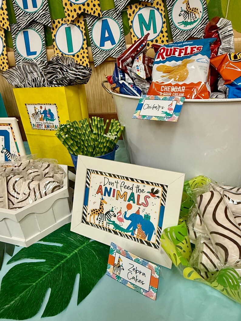 Printable Party Animal Zoo Birthday Decoration Package. Instant Digital ...