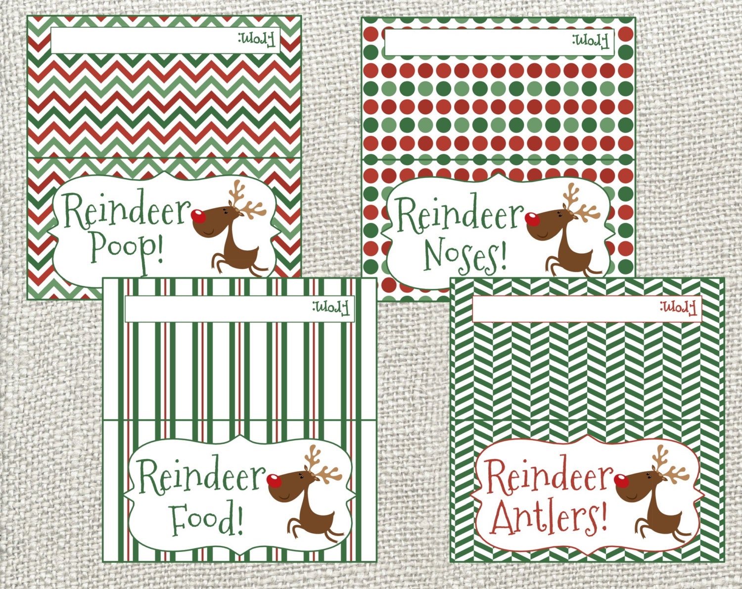 Reindeer Tag and Topper Package. Reindeer Poop Reindeer - Etsy