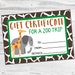Printable Gift Certificate for a Zoo Trip or Zoo Membership. Zoo Visit ...