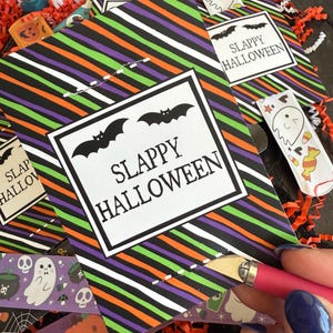 Slappy Halloween! Printable Halloween Cards to Pair With Slap Bracelets ...