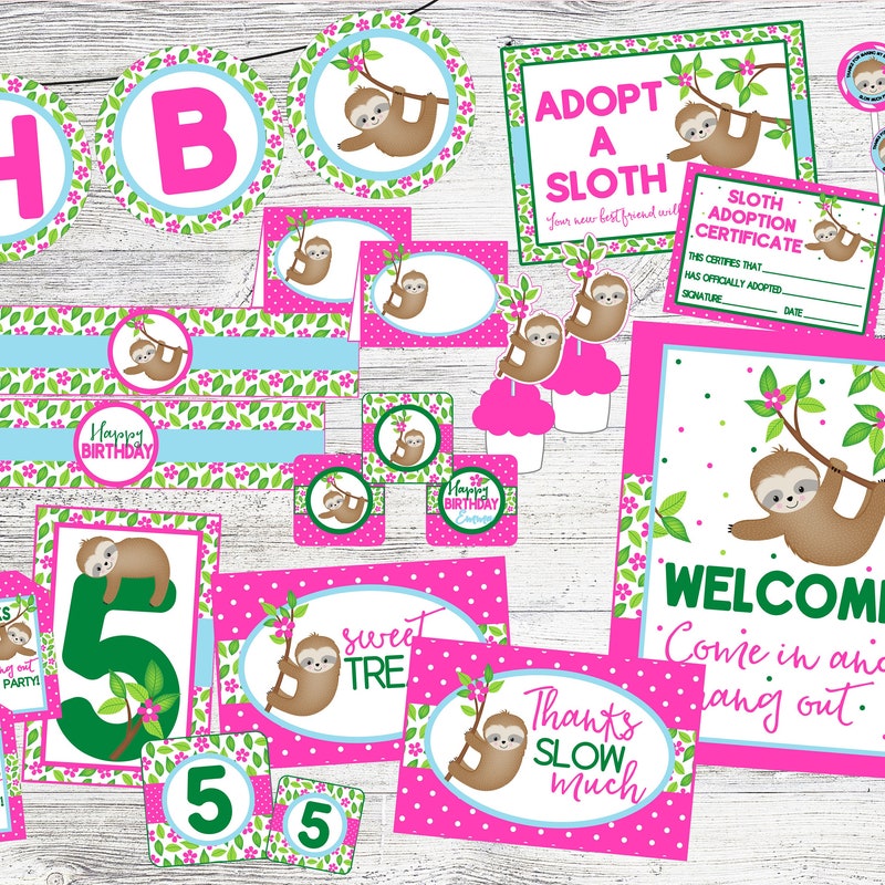 Sloth Birthday - Etsy