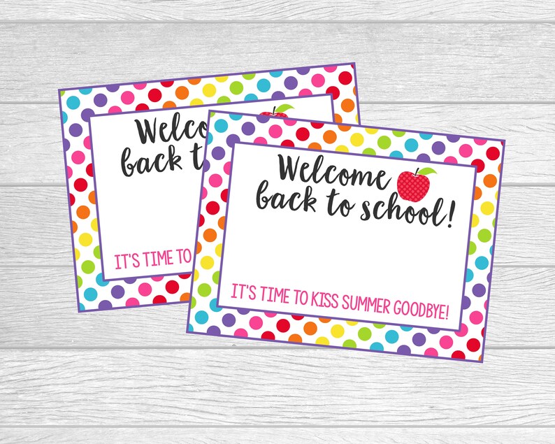 Printable Kiss Summer Goodbye Lip Balm Cards. Welcome Back to - Etsy