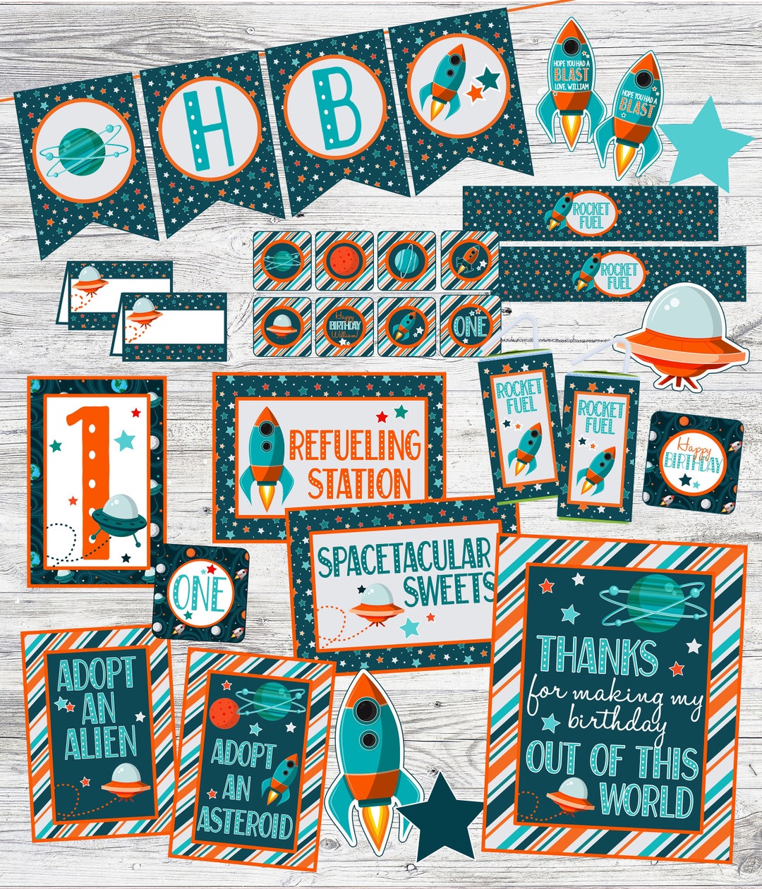Printable Space Party Decoration Package. Instant Digital Downloads ...