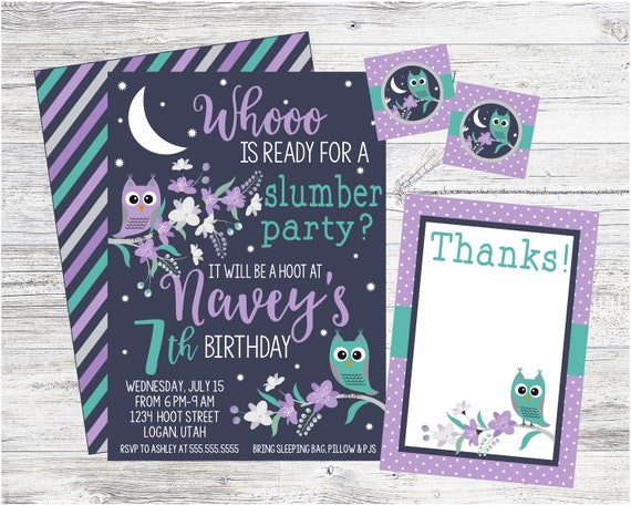Owl Slumber Party Invitations Big Dot Of Happiness Pajama Slumber