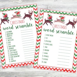 Christmas Word Scramble. Christmas, Reindeer, Holiday Game. Instant ...