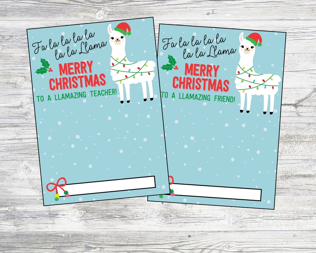 Christmas Llama Gift Card Holder. Fa La La La Llama, Llamazing Teacher ...
