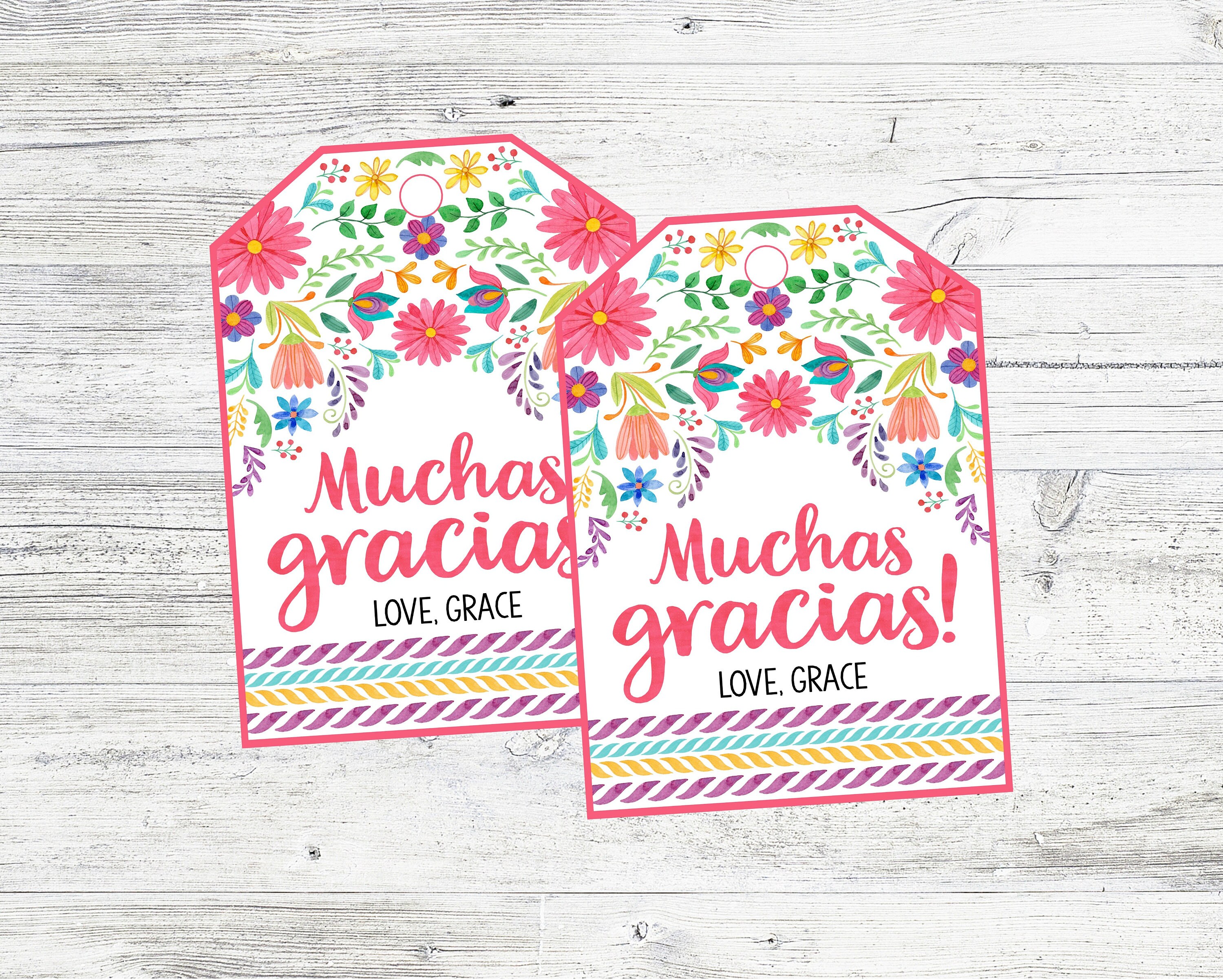 Personalized Muchas Gracias Favor Tags for Fiesta Birthday | Etsy