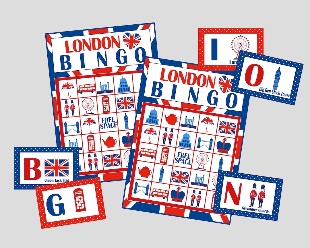 Printable London Bingo Game. 12 Card London England Bingo Game Set for ...