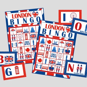 Printable London Bingo Game. 12 Card London England Bingo Game Set for ...