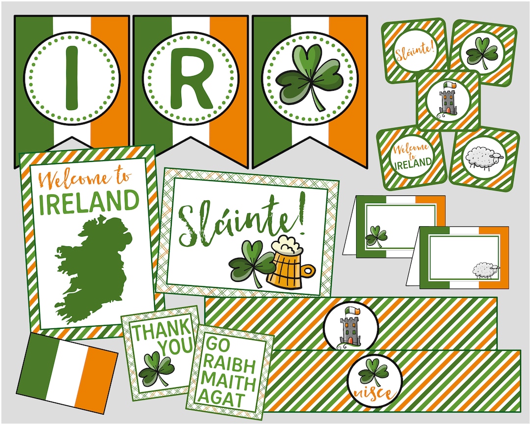 Printable Ireland Party Mini-package. Party Decor for Ireland, Irish ...