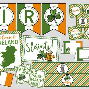 Printable Ireland Party Mini-package. Party Decor for Ireland, Irish ...