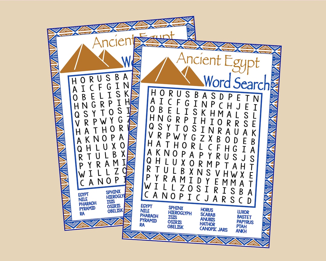Printable Ancient Egypt Word Search. Word Search for Egypt Party or ...