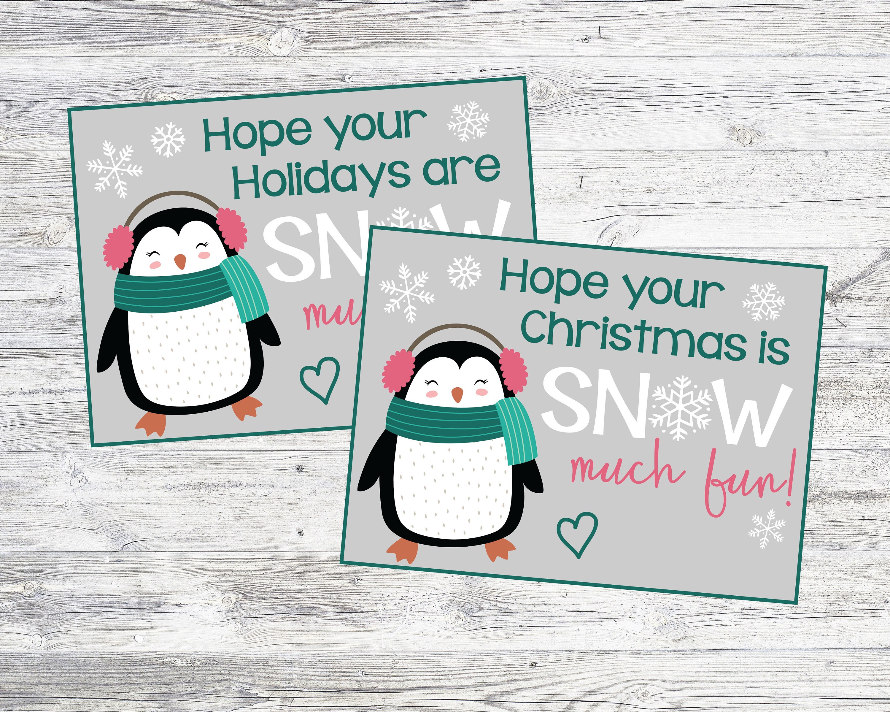 Printable Snow Much Fun Penguin Christmas and Holidays Tags. - Etsy