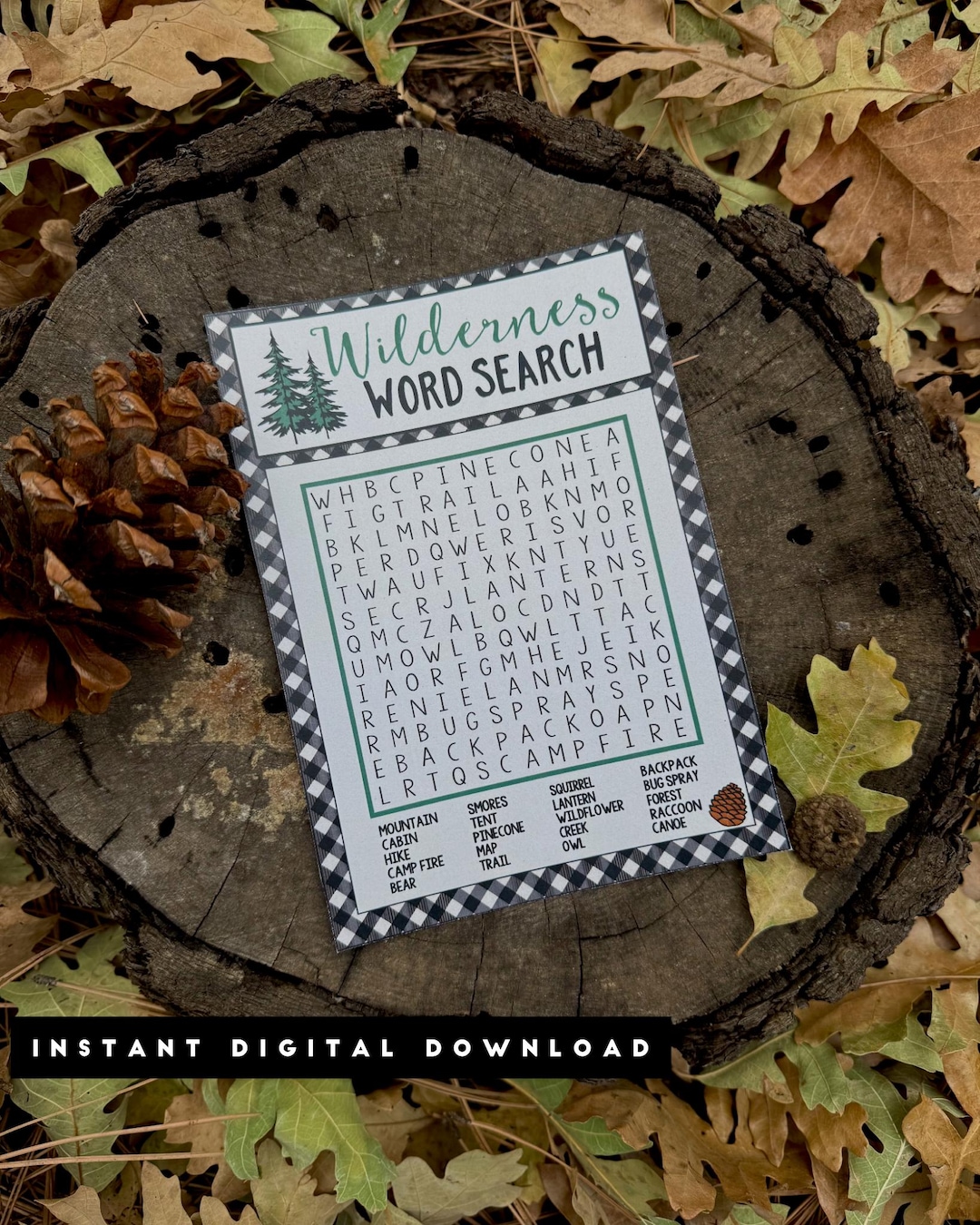 Printable Wilderness Word Search. Word Search for Mountain, Camping, or ...