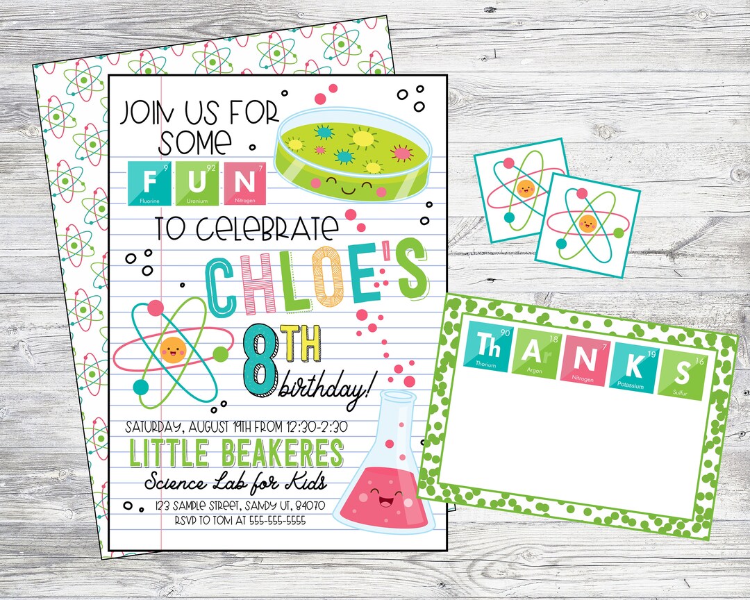 Science Party Invitation. Personalized/printable/digital Science ...