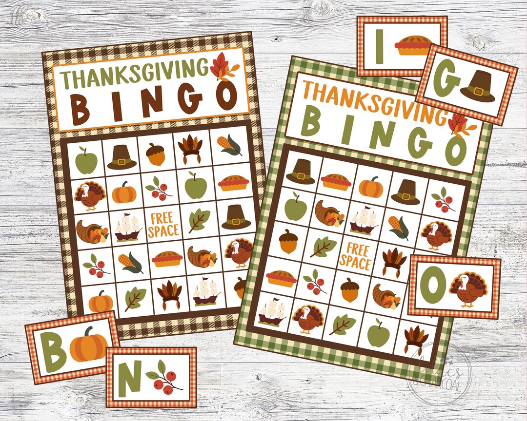 Printable Thanksgiving Bingo Game Set! 12 Card Set. Instant Digital ...