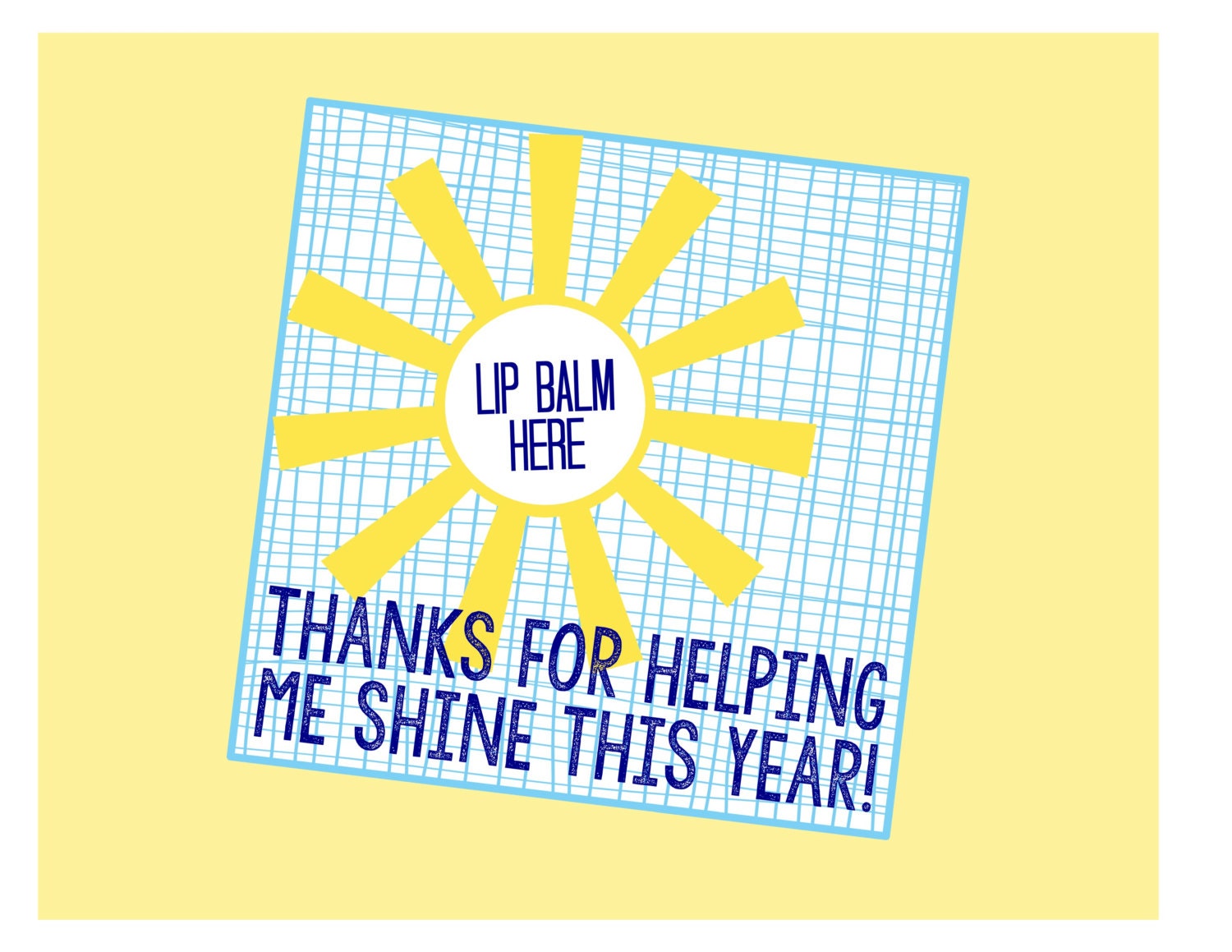 Thanks for Helping Me Shine This Year Lip Balm Card for | Etsy