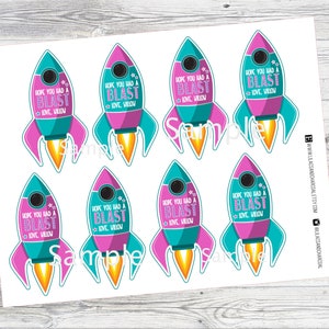 Personalized Space Party Favor Tags. Hope You Had A Blast Rocket Ship ...