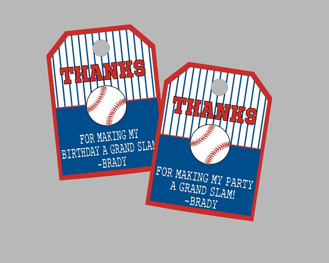 Personalized Baseball Birthday Party Favor Tag. Thanks for Making My ...