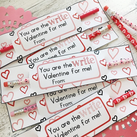 Printable You Are the WRITE Valentine for Me Pencil or Pen | Etsy
