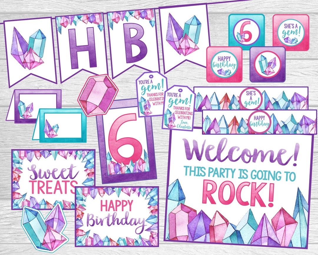 Printable Gem Party Decoration Package. You're a Gem, She's A Gem ...