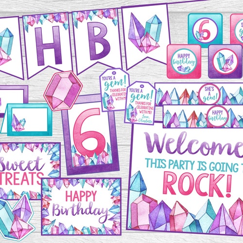 Printable Gem Party Banner. You're a Gem She's A Gem - Etsy