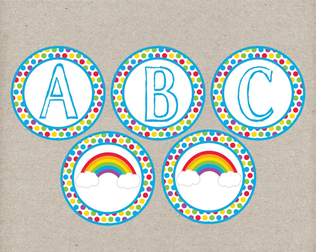 Full Alphabet Rainbow Banner for Rainbow Party, Rainbow Birthday Party ...