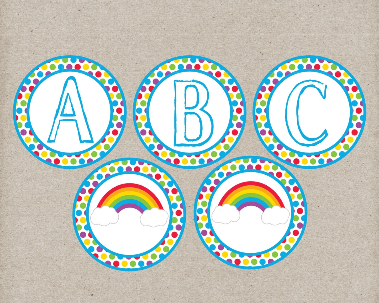 Full Alphabet Rainbow Banner for Rainbow Party Rainbow | Etsy