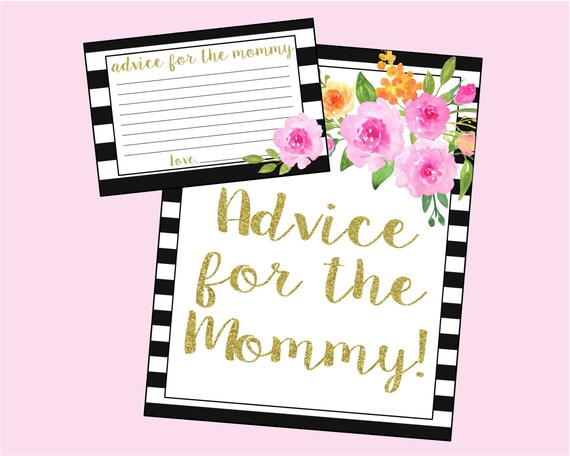 Advice for Mommy Baby Shower Game. Advice Cards. Instant | Etsy
