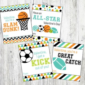 Sports Valentine's Day Cards. All Star Valentine's, Soccer, Basketball ...