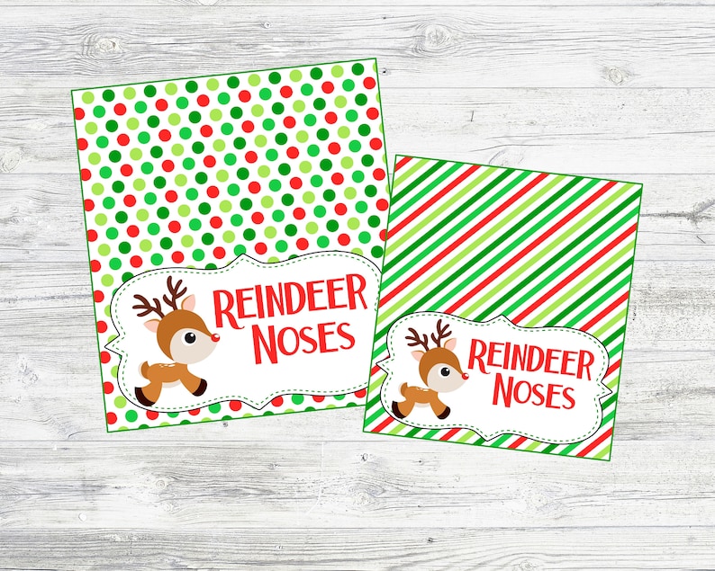 Reindeer Noses Bag Toppers. Reindeer Christmas Rudolph Treat - Etsy