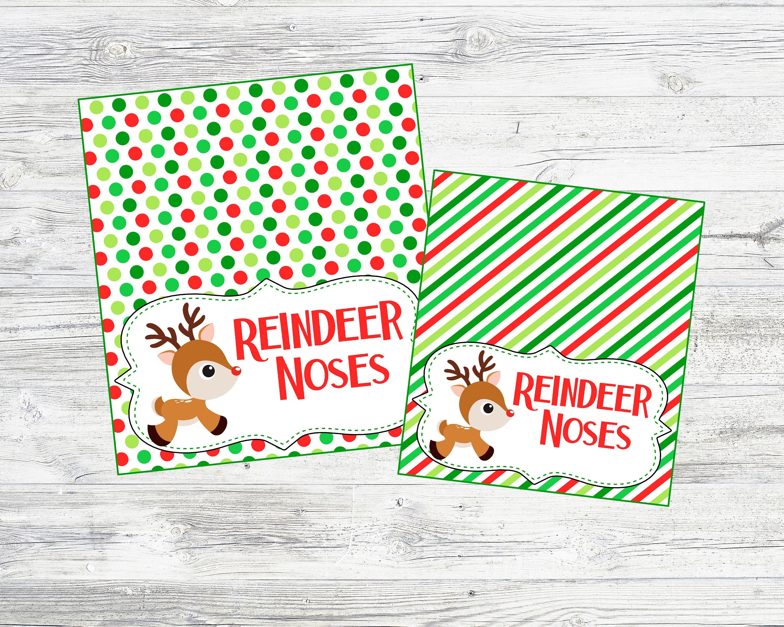 Reindeer Noses Bag Toppers. Reindeer, Christmas, Rudolph Treat Tag ...