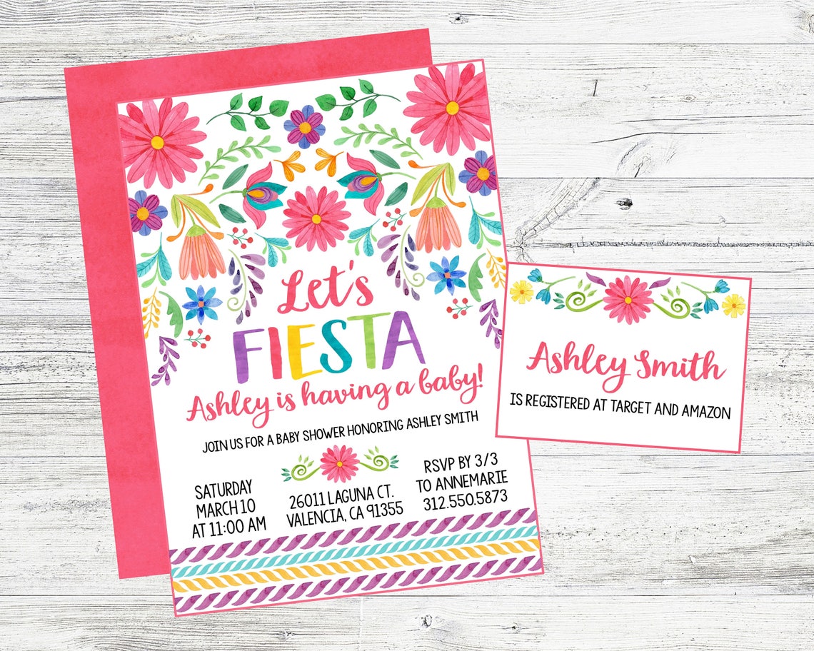 Fiesta Baby Shower Invitation. Personalized Printable Baby | Etsy
