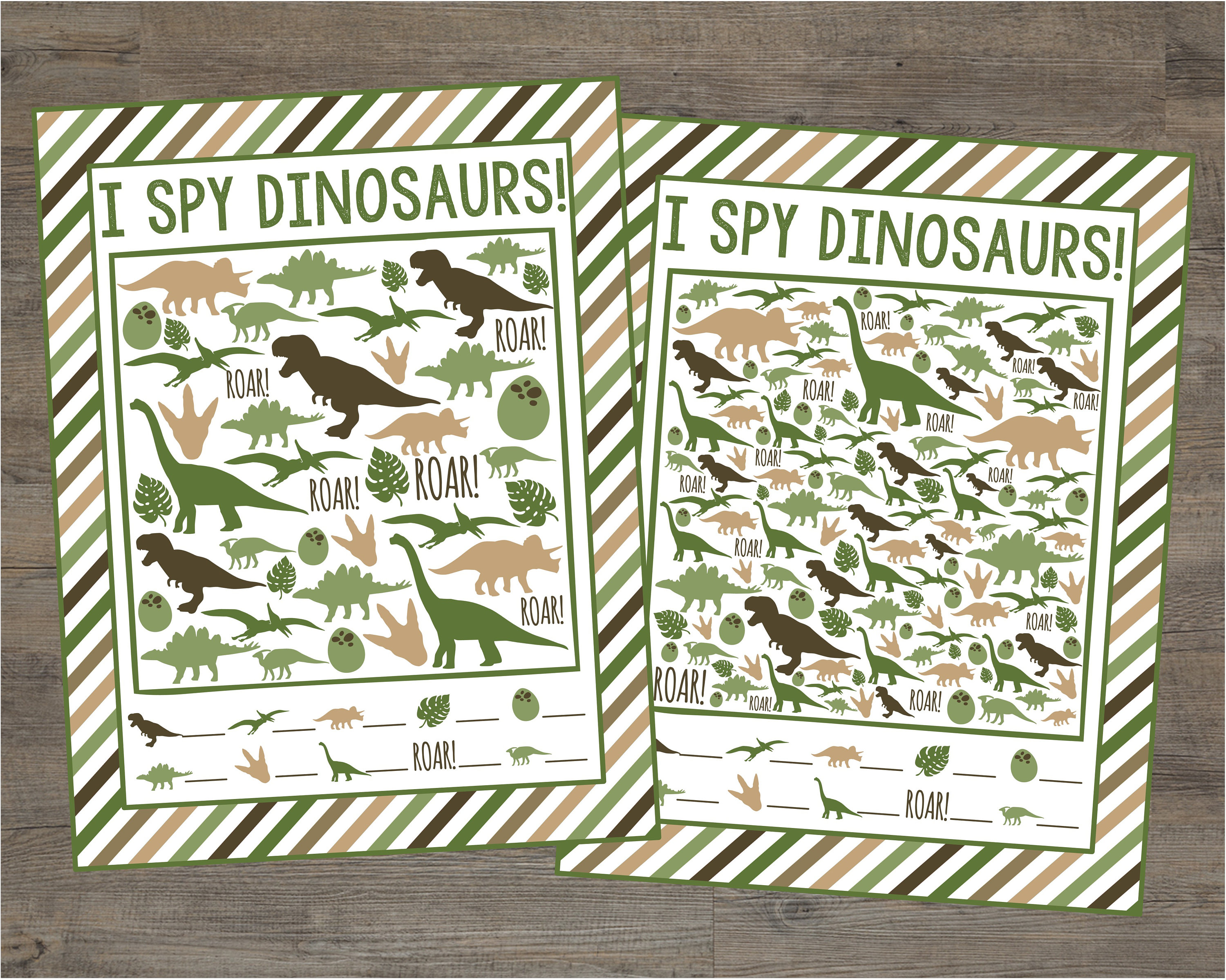 Dinosaur I Spy Printable Games. 5 Different Sheets Easier to | Etsy
