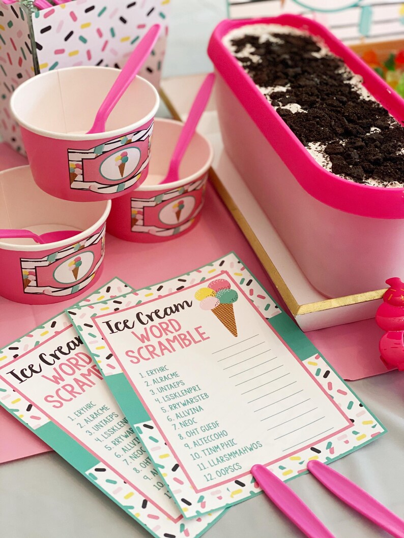 Ice Cream Word Scramble. Printable Instant Digital Download. Perfect ...