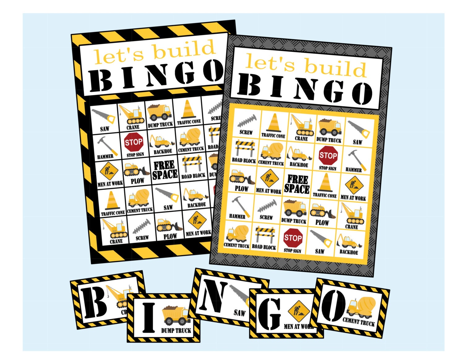 Let's Build Bingo Construction Themed Bingo Game. Perfect | Etsy