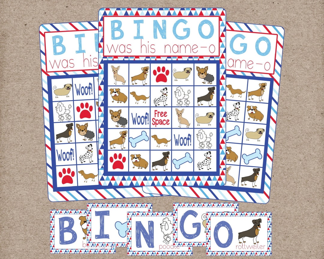 36 Card Dog Bingo Game. Printable Bingo Set With 36 Cards & Calling ...