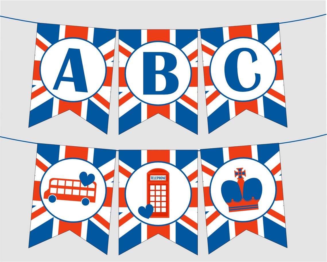 Printable Union Jack Banner With FULL ALPHABET Numbers | Etsy