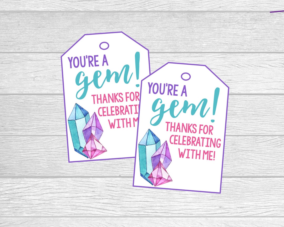You're a Gem Favor Tag for She's A Gem Birthday, Bridal Shower or Baby ...