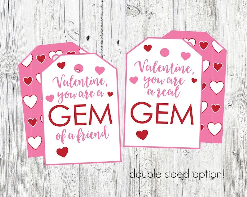 Gem Valentine's Tags. Great for Ring Candy. Printable Valentine's Day ...